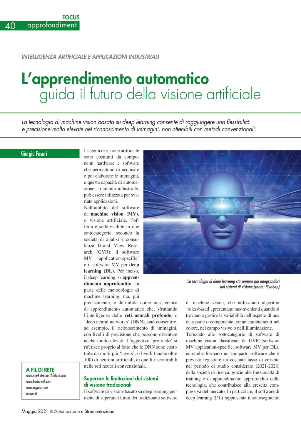 L’apprendimento automatico guida il futuro della visione artificiale ...